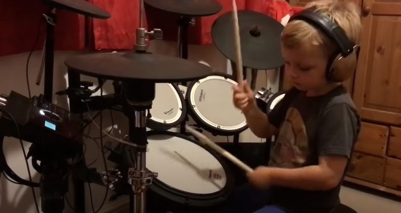 This Little Boy Is A Professional Drummer : Sunnies Days